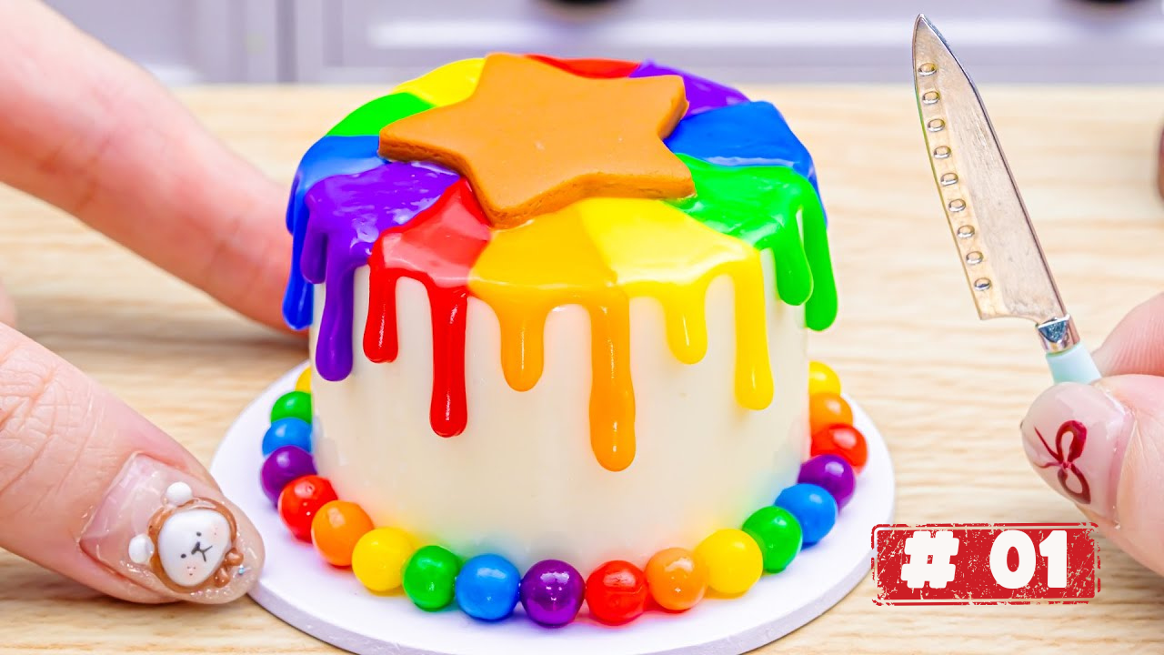 Mini rainbow cake decorating – part 1