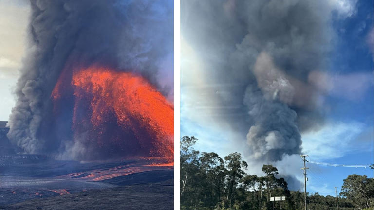 Watch: Kilauea volcano's lava fountain was so big it was visible from space