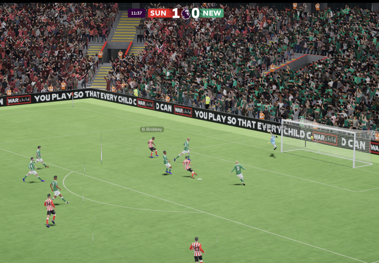 Three goals and key man's red card in wild Sunderland v Newcastle FM26 ...