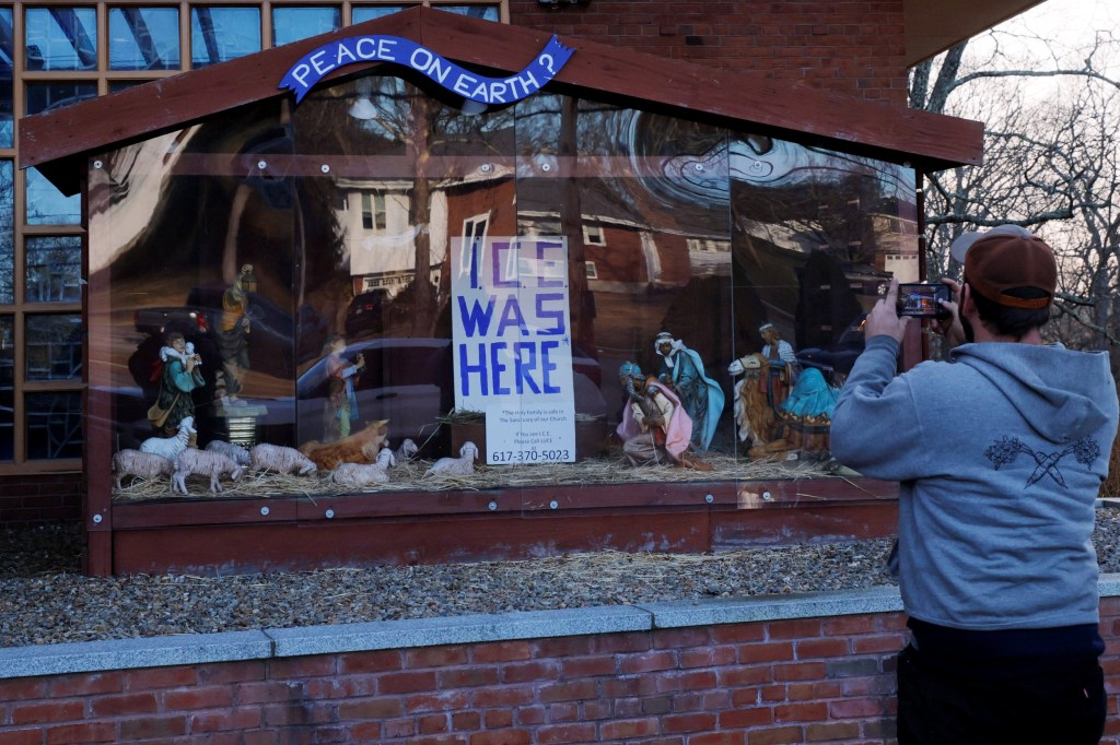 Catholic church hits back at Trump’s ICE raids with special nativity scene