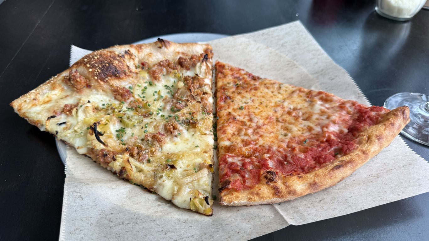 Pizza slices at Tivoli are a great Seattle lunchtime find
