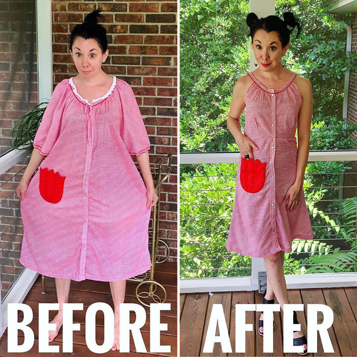 Woman transforms thrift-store clothes for $1 into elegant outfits (30 ...