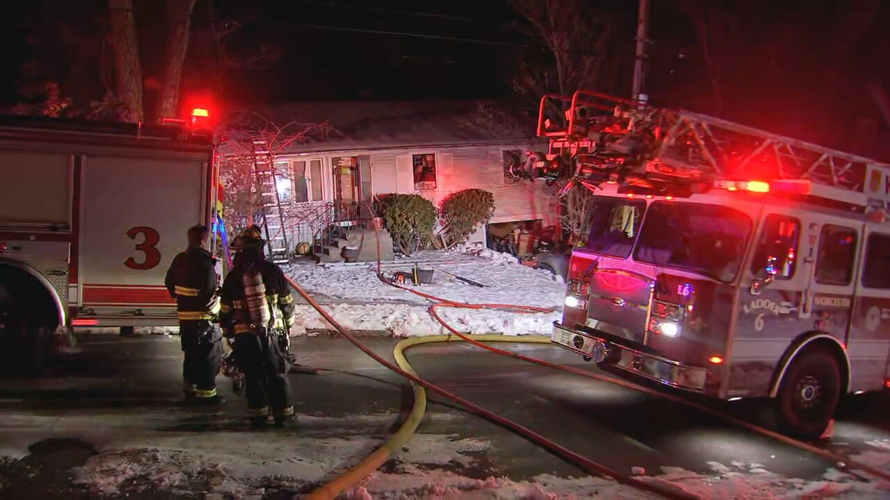 Two people displaced after fire in Worcester home