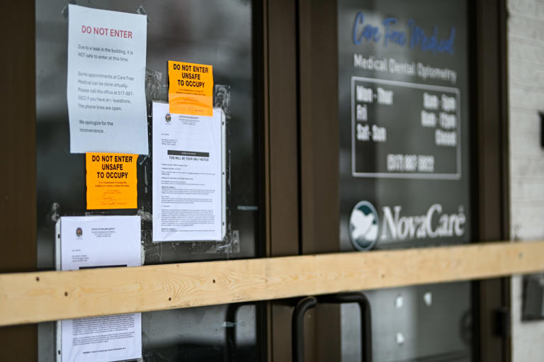 Office building tagged as unsafe by Lansing officials after flooding