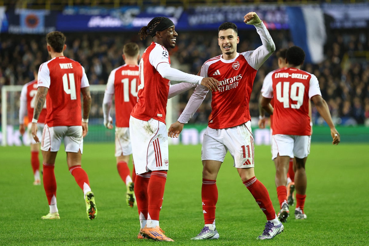 Madueke and Martinelli score as Arsenal cruise to win over Club Brugge