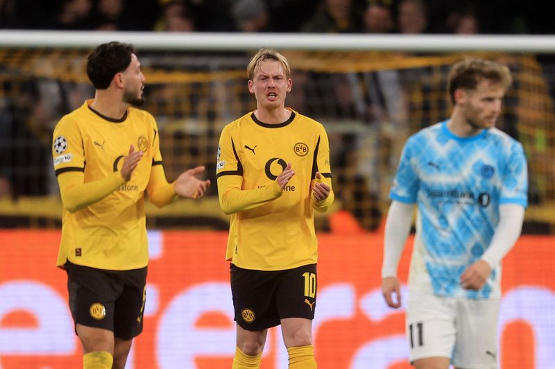 Soccer-Brandt double not enough as Dortmund held to 2-2 draw by Bodo/Glimt