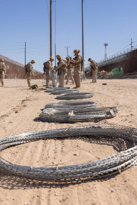 'Historic' concertina wire project underway along Southwest border