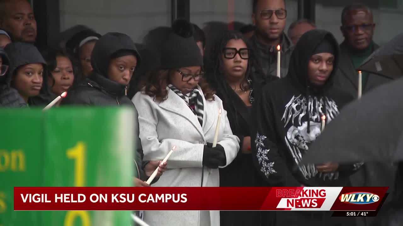 KSU students, staff hold vigil for victims of campus shooting