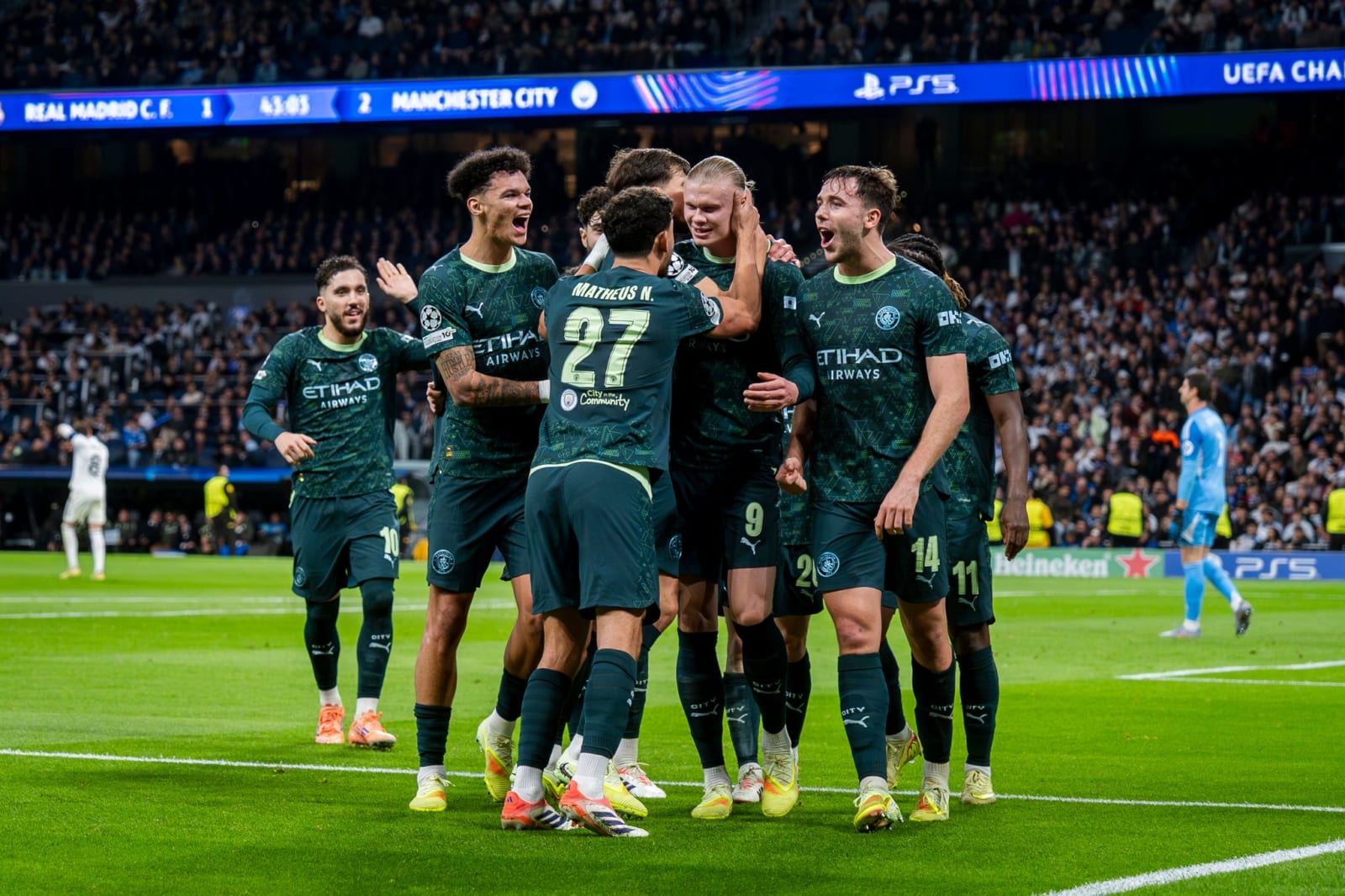 City win top Champions League clash in Madrid, Arsenal remain perfect