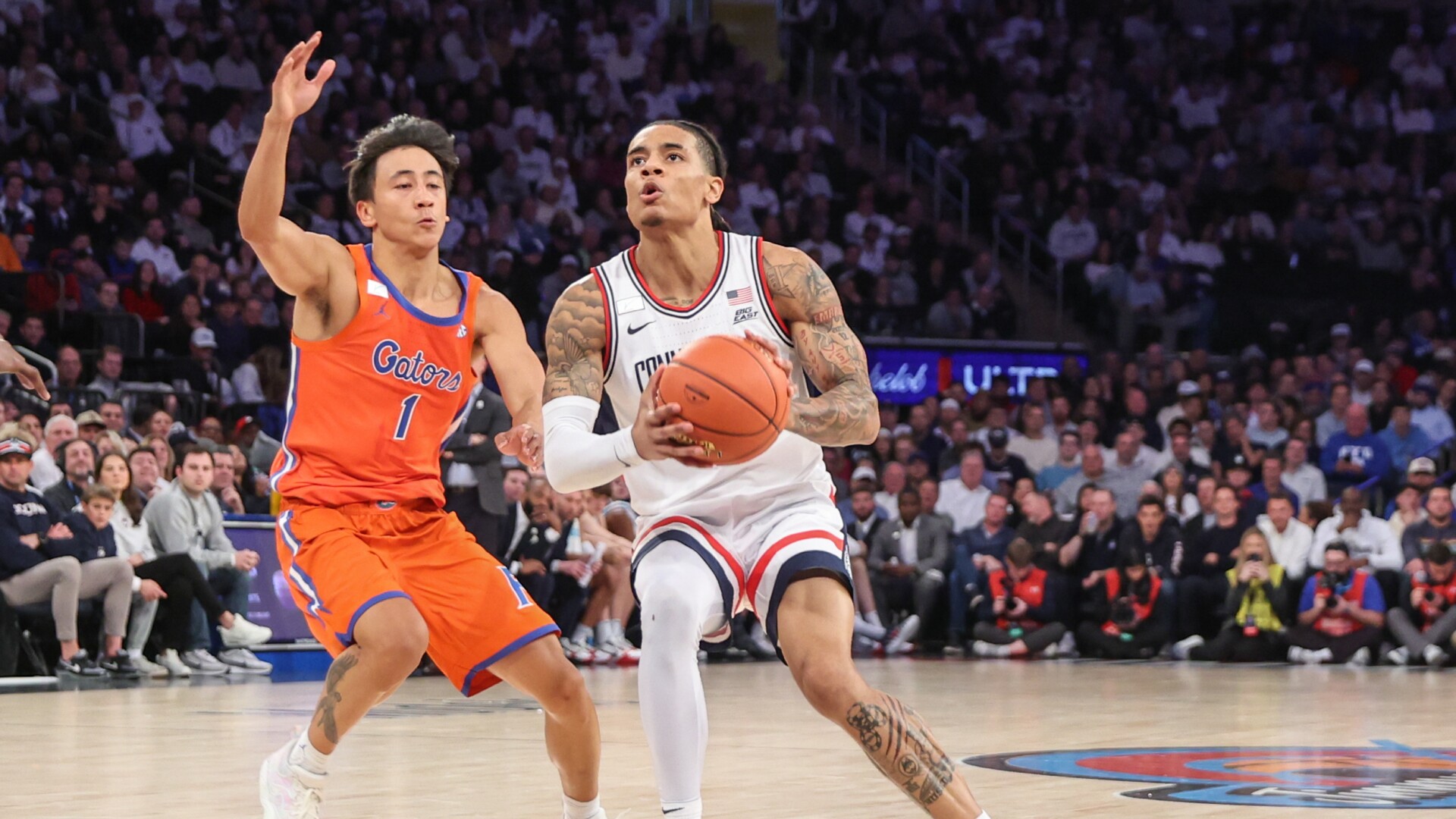 Ball scores 19 points as No. 5 UConn beats No. 18 Florida 77-73 in ...