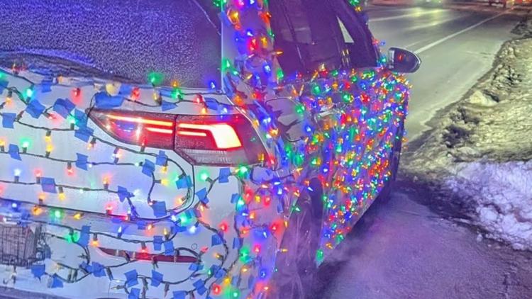 South Portland police say holiday lights belong on houses, not cars