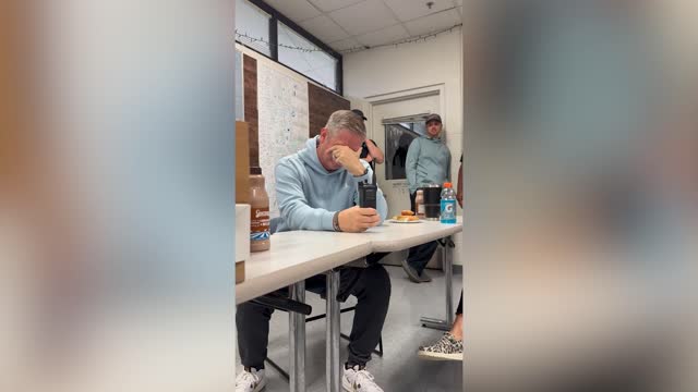 Police chief emotional during final sign-off call as wife speaks