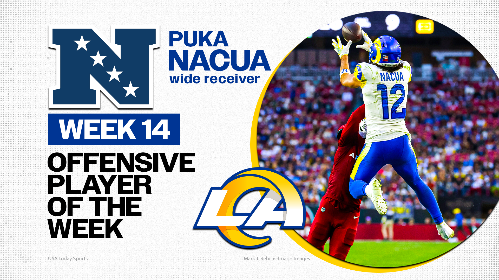 Puka Nacua wins NFC Offensive Player of the Week for 167-yard game