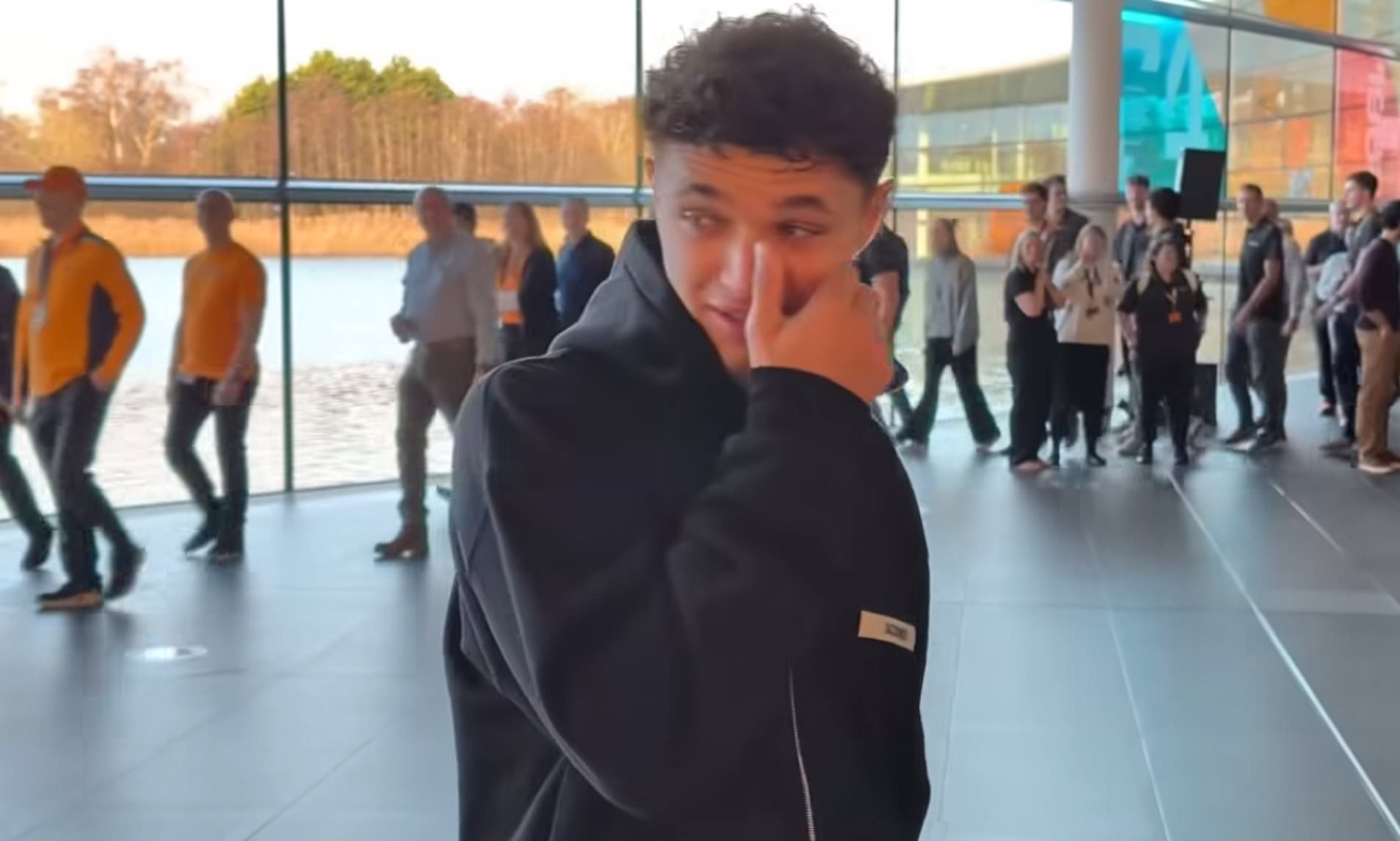 A hero's welcome! Lando Norris fights back the tears during rapturous ...