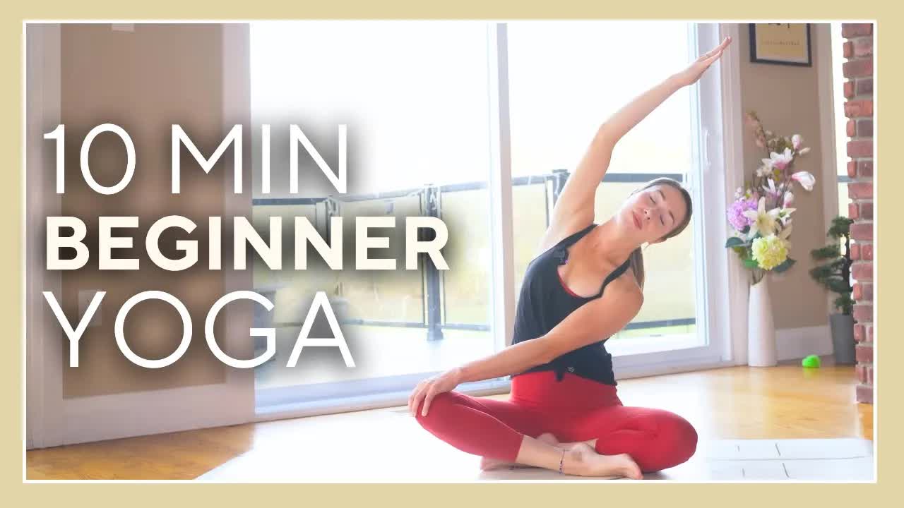 10 min yoga for beginners - gentle, safe & easy yoga stretch