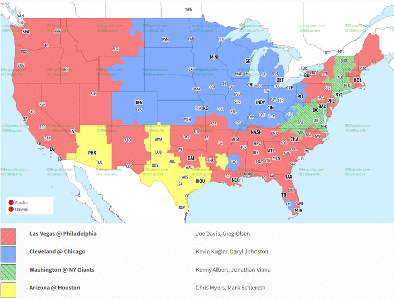 Cleveland Browns vs. Chicago Bears: Week 15 TV map