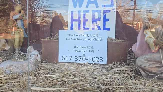 Boston-area church keeps anti-ICE nativity scene, defying archbishop