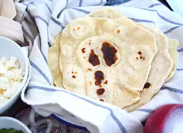 Homemade wheat tortillas