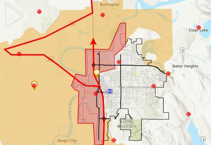 Level 3 'Leave now' evacuations issued in Mount Vernon due to flooding