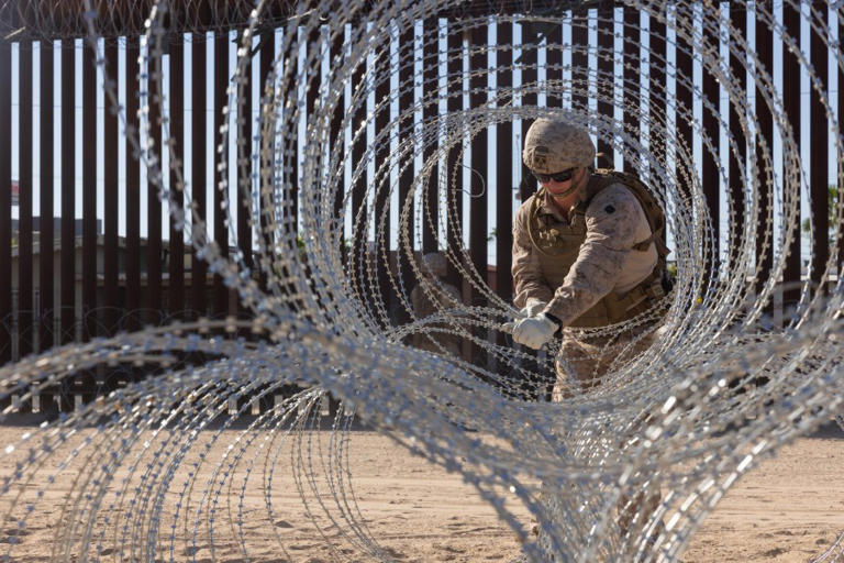'Historic' concertina wire project underway along Southwest border