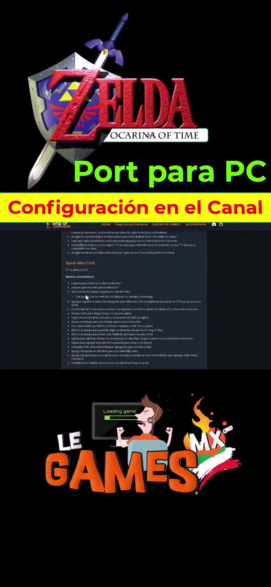 Zelda - Ocarina del Tiempo para PC - ship of harkinian