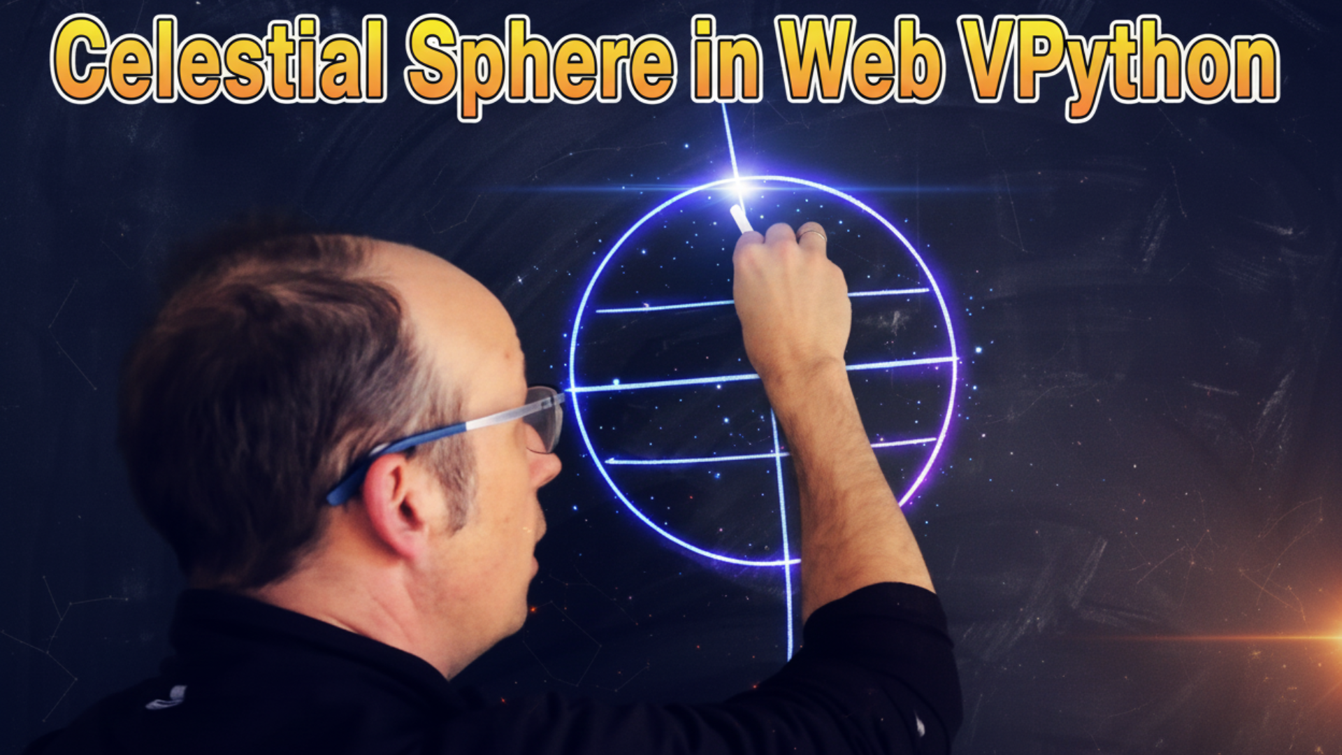 Web VPython: Drawing the celestial sphere in Python physics