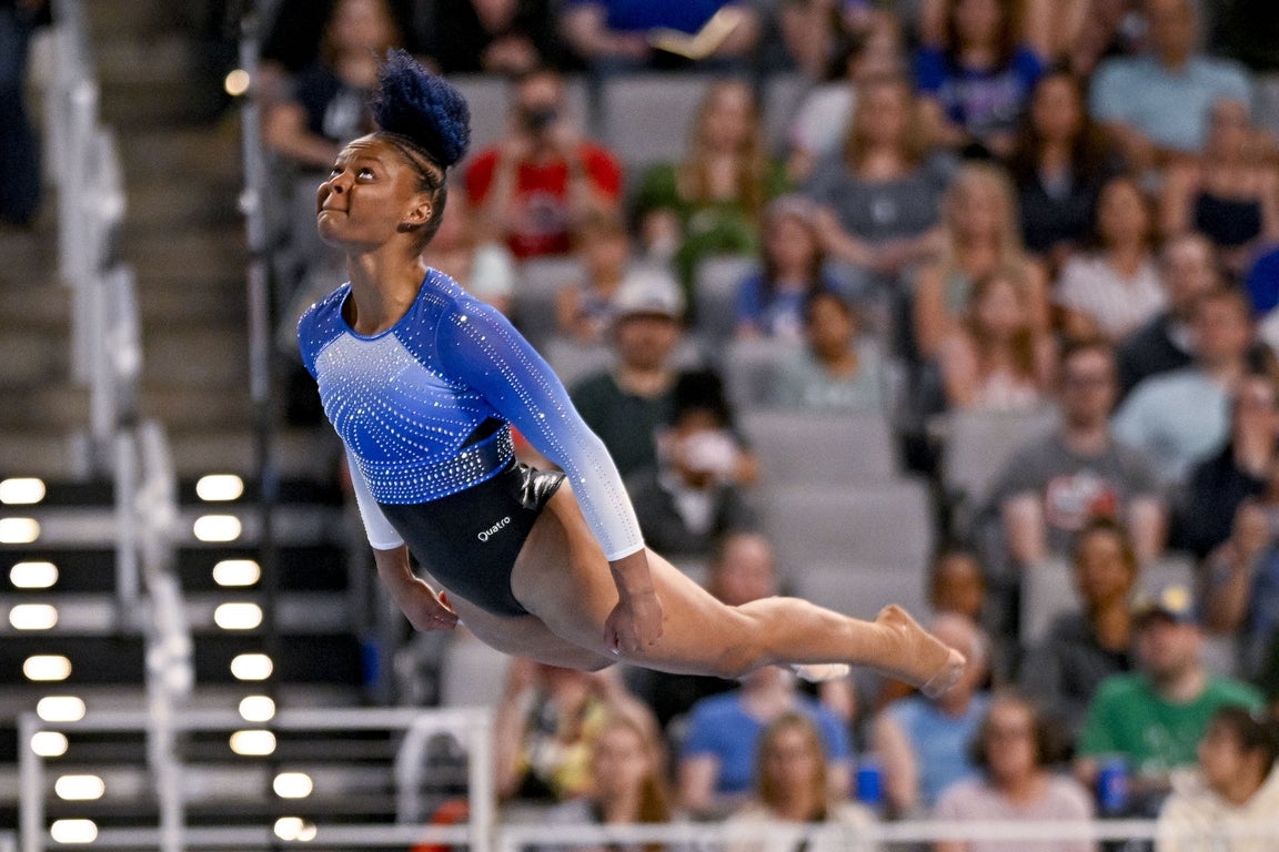 Striking photos feature NCAA gymnastics star Trinity Thomas through the ...