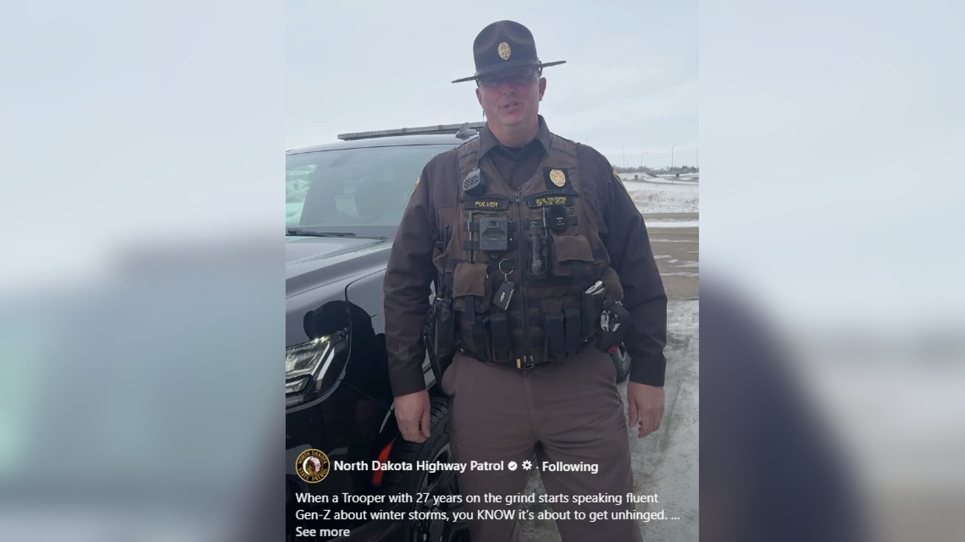 North Dakota trooper goes viral with Gen-Z winter storm warning