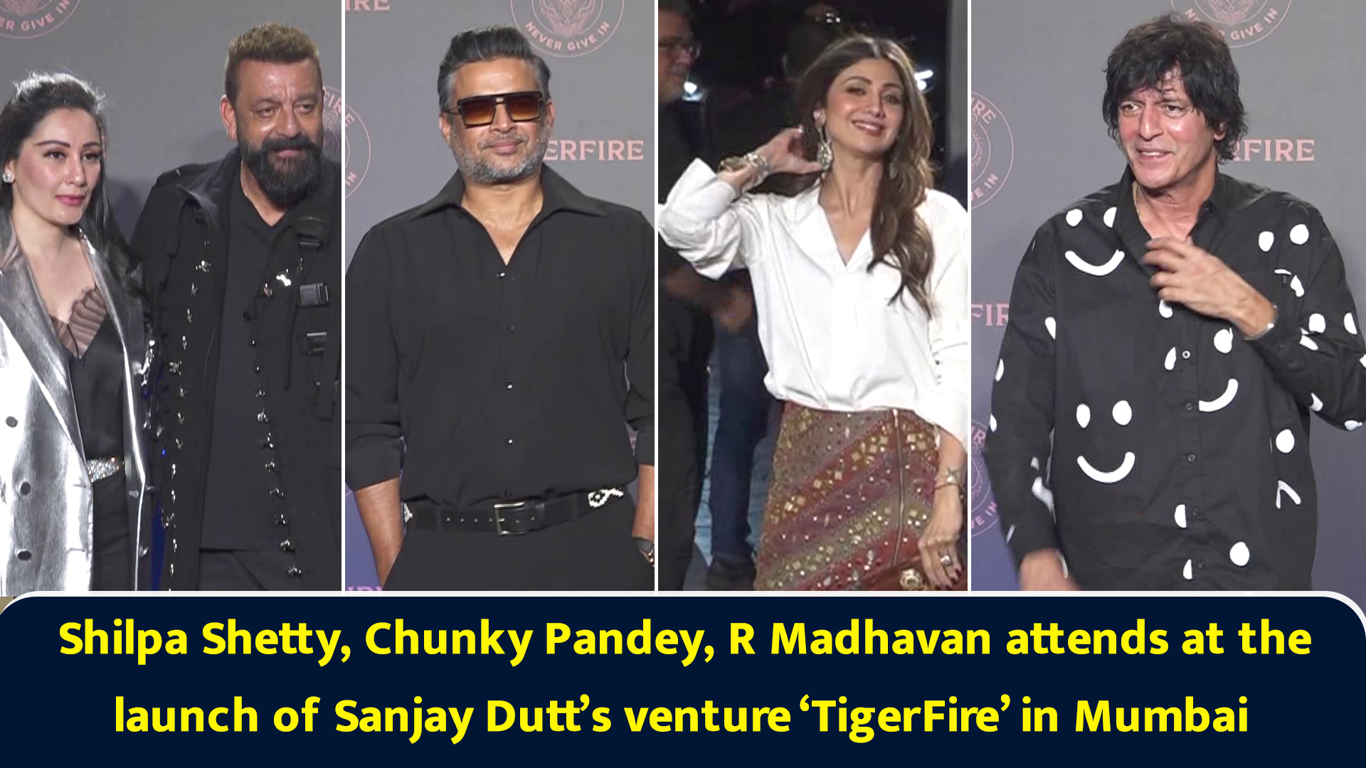 Shilpa Shetty, Chunky Pandey, R Madhavan attends at the launch of Sanjay Dutt’s venture ...