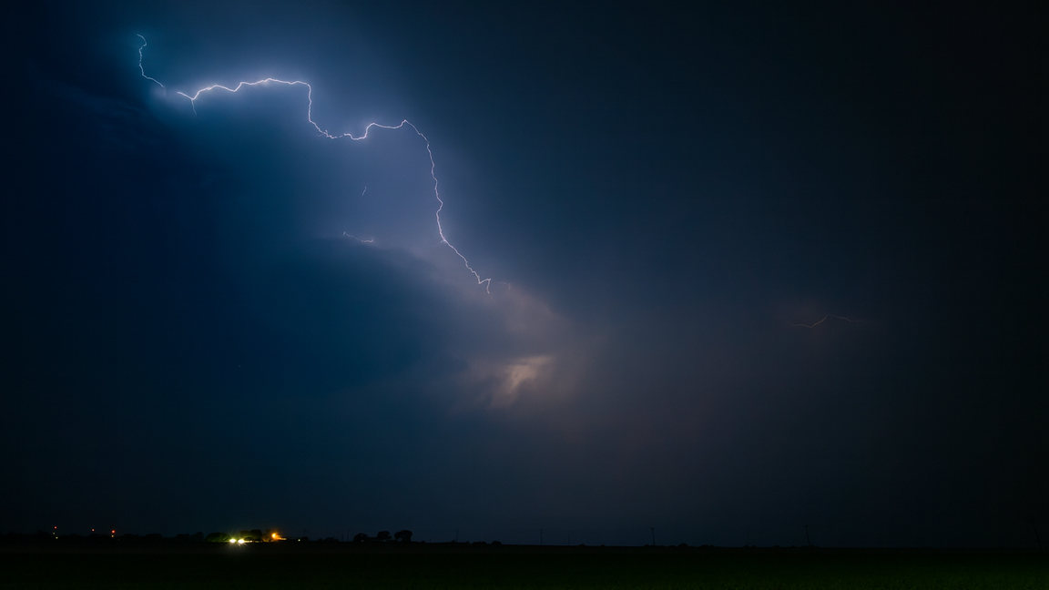 When lightning strikes the night
