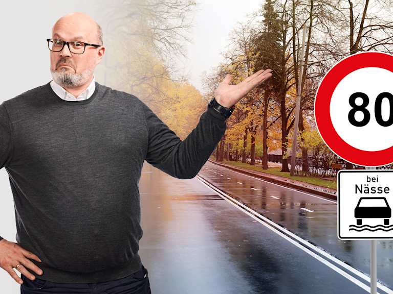 Tempolimit mit Schild "bei Nässe": Wann gilt eine Straße als nass?