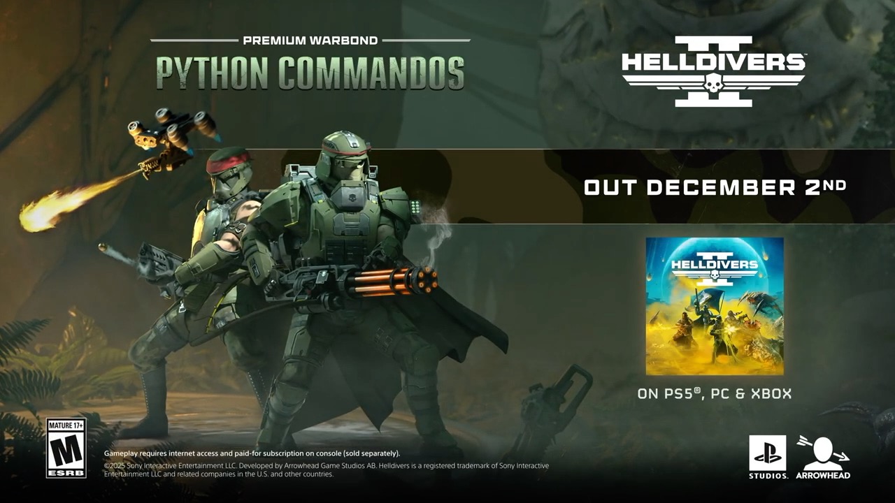 Helldivers 2 official Python Commandos Warbond trailer