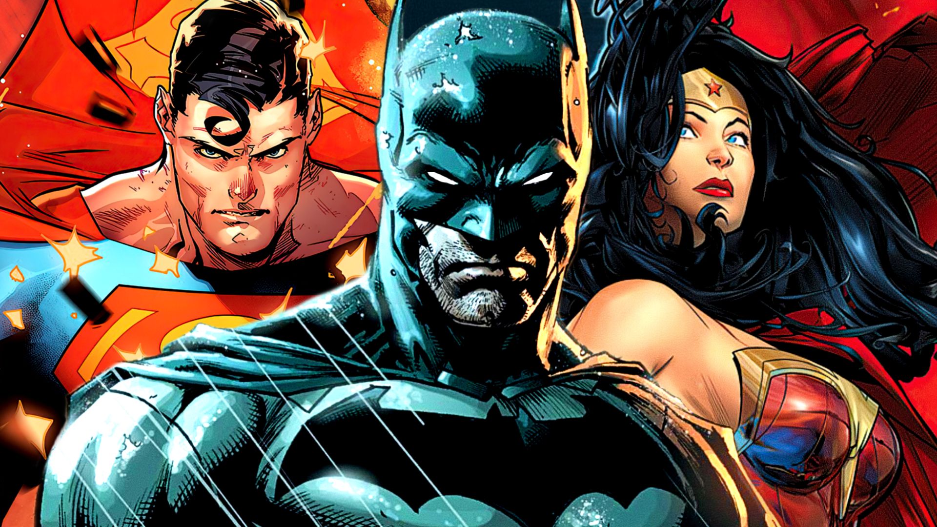 Superman, Batman, and Wonder Woman officially debut matching black costumes