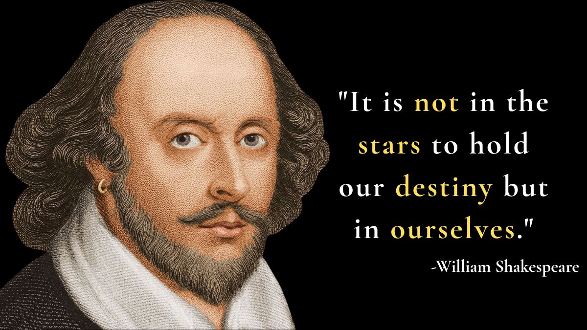 Quote of the day by William Shakespeare: It is not in the stars