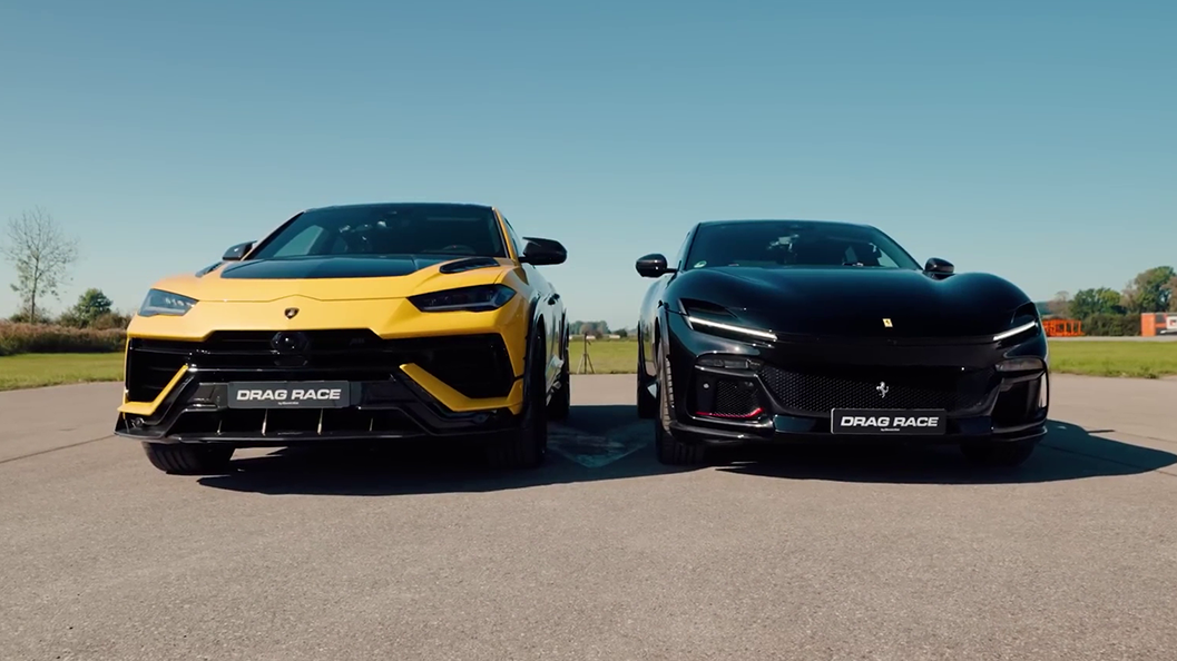 Ferrari Purosangue vs. ABT Urus Lamborghini drag race