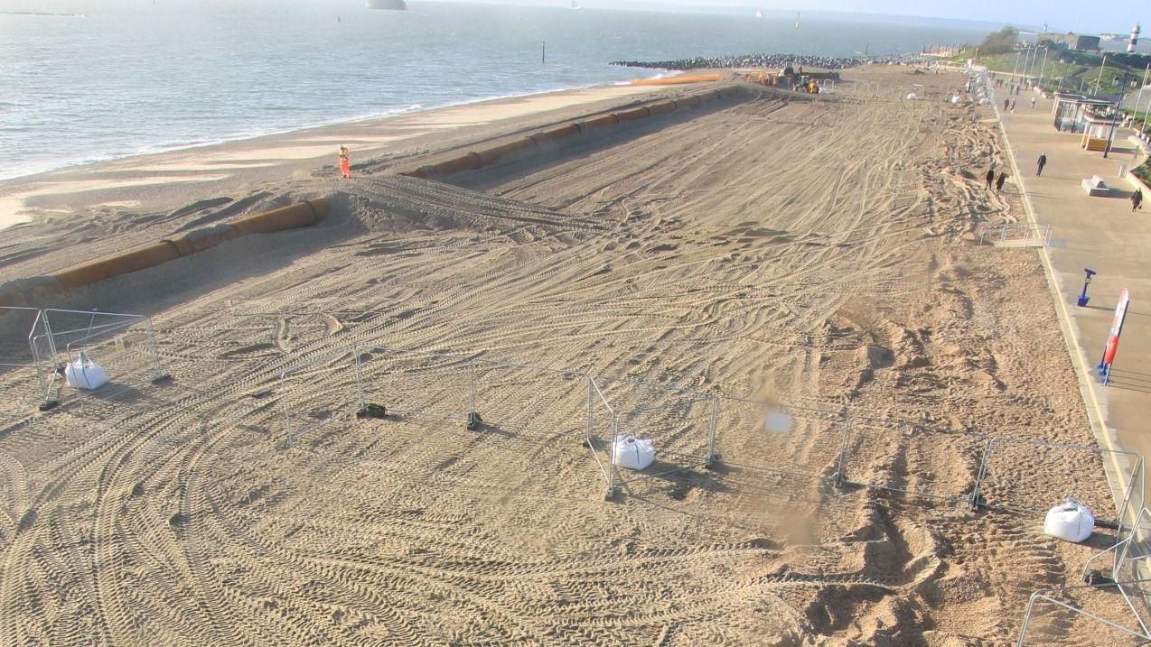 Section of beach reopens after shingle piped ashore