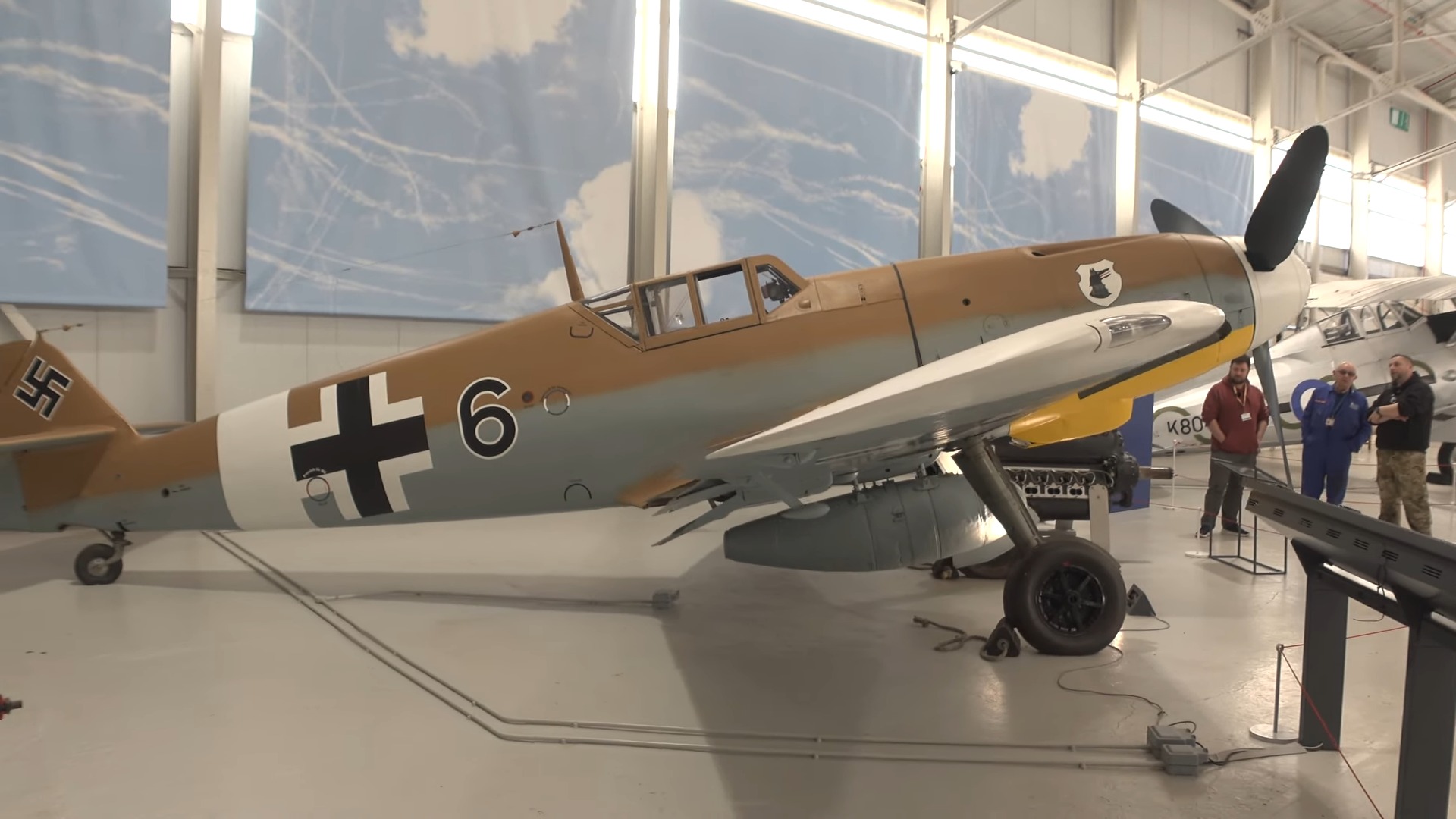 RAF pilot loses control of BF-109 - dramatic crash sequence