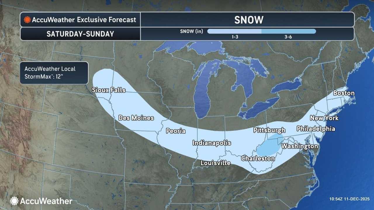 First snowfall projections released for winter storm on track for weekend
