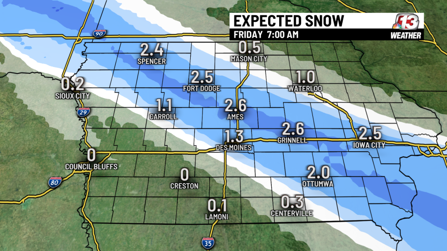 More snow and cold headed into central Iowa