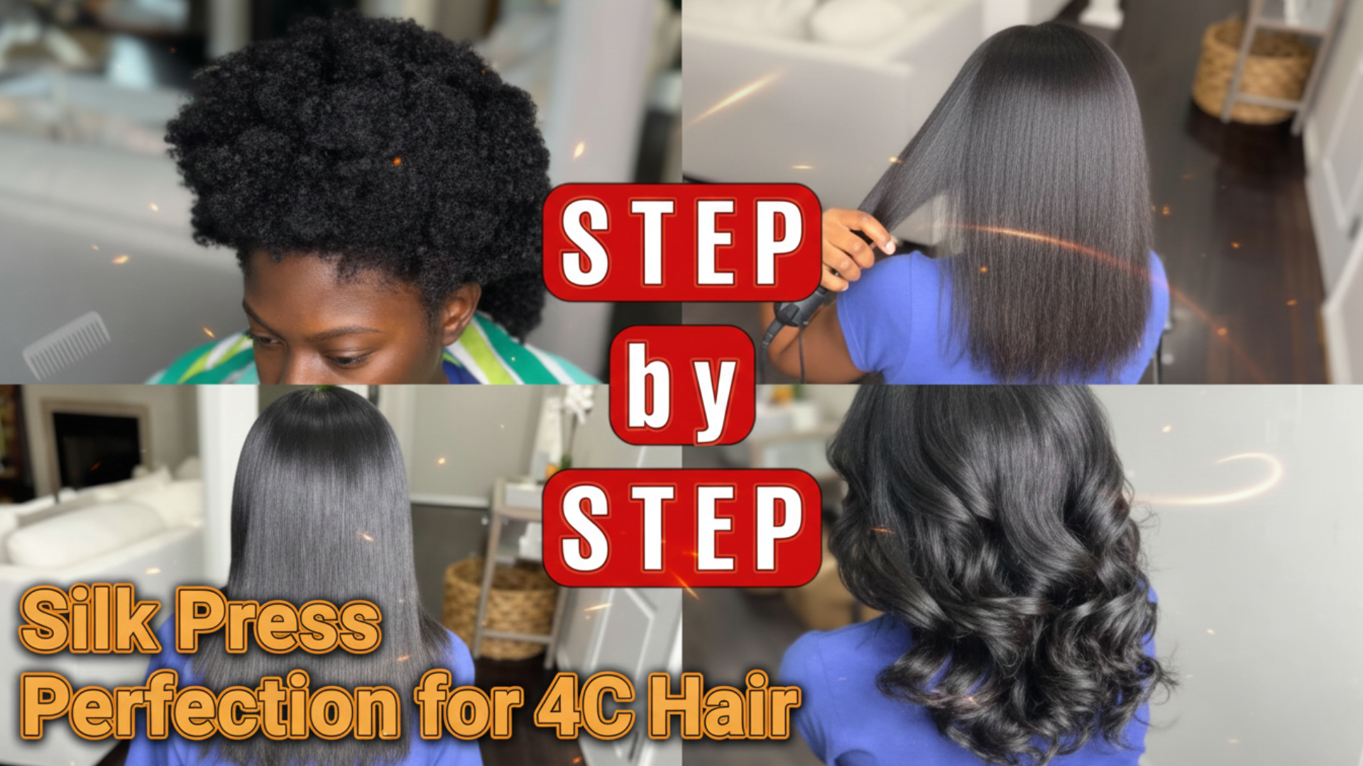 Silk press perfection for 4C hair: Smooth, shiny, and sleek