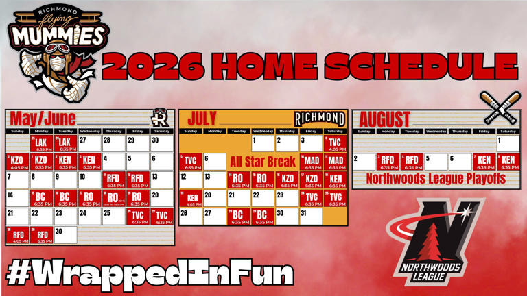 Richmond Flying Mummies set inaugural home schedule for 2026 season