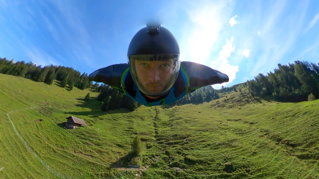 Beautiful wingsuit BASE jump in Switzerland | Immersive 360 VR