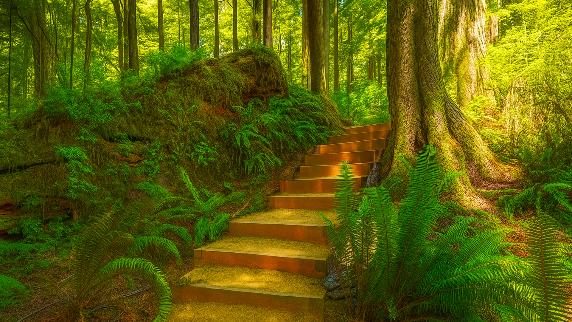 Trilha Boy Scout: caminhada pela floresta de sequoias (4K)