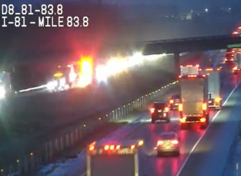 Morning crash causes heavy backup on I-81
