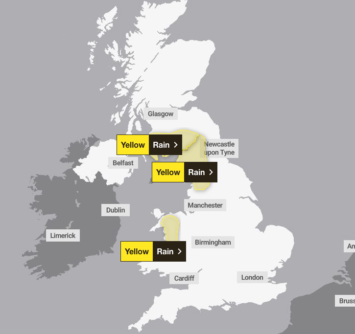 Met Office issues yellow weather warnings ahead of another wet weekend