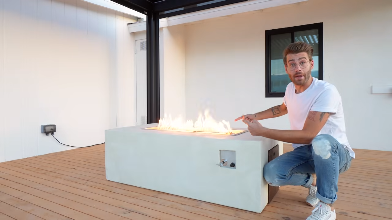 How to create a modern concrete fire pit without the weight