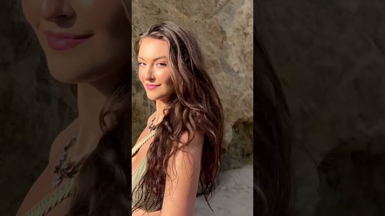 SunnyCo bikini shines on tall model at the beach