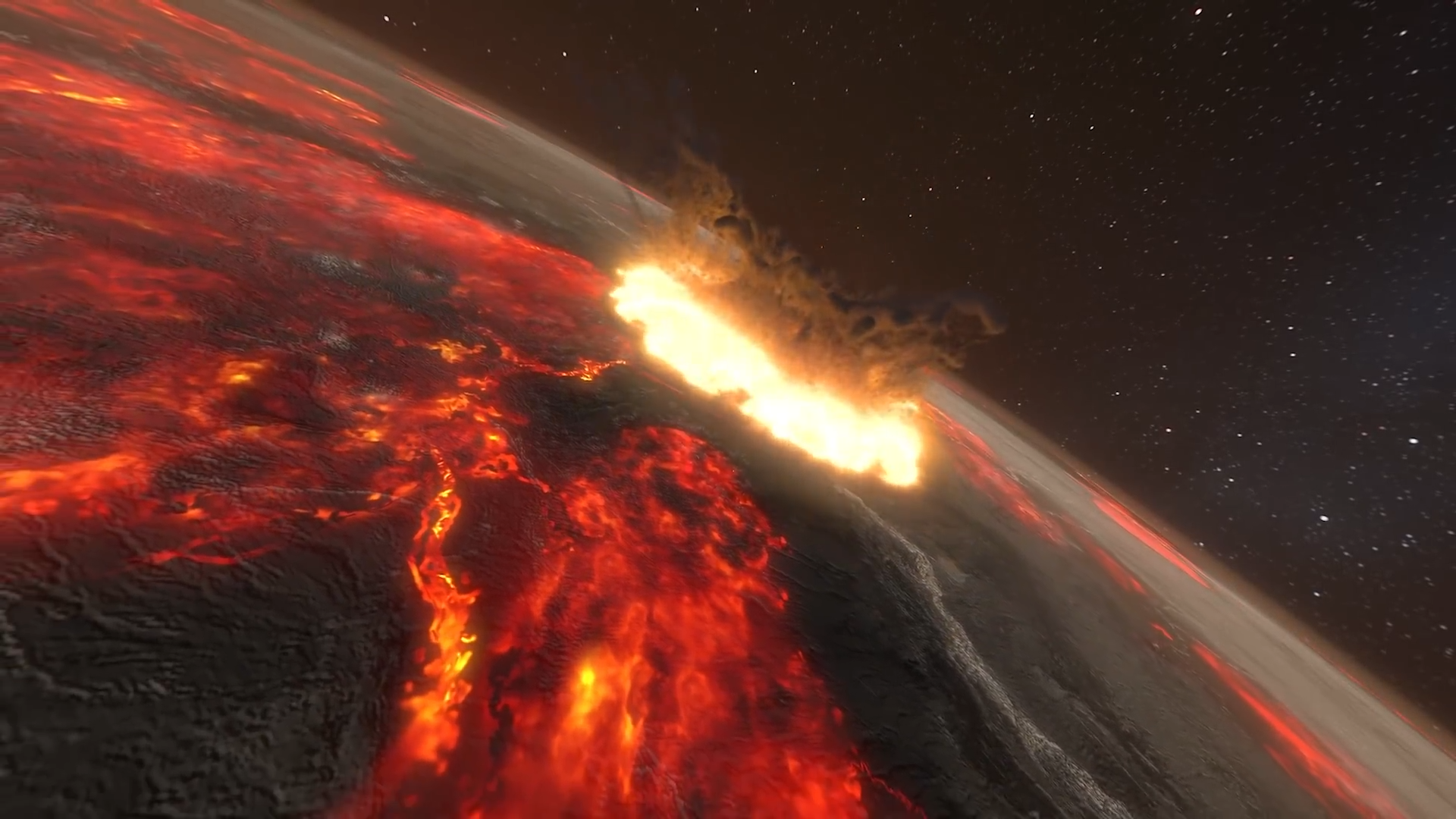 What happens when a comet is hit at 19 times the speed of sound