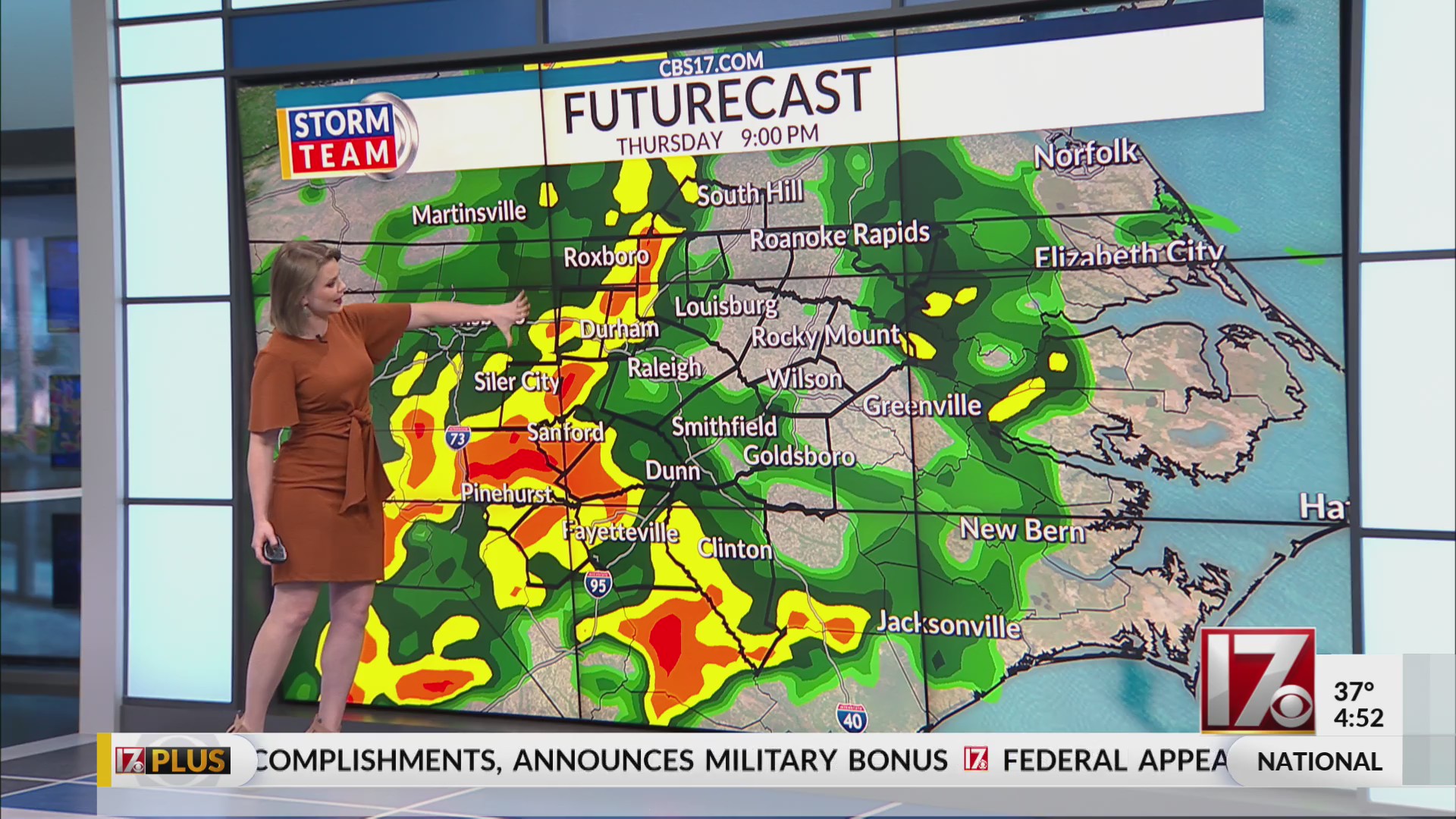 Rain arrives this evening, then cooler across central NC