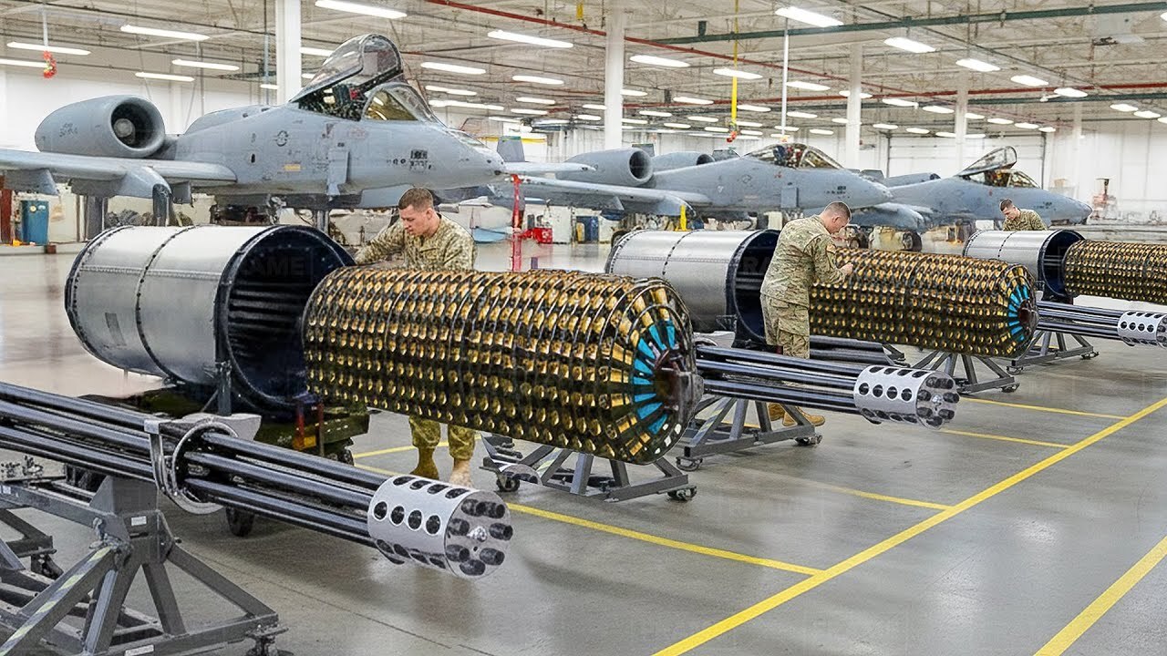 The US Air Force's process for repairing the A-10 Warthog Gatling gun